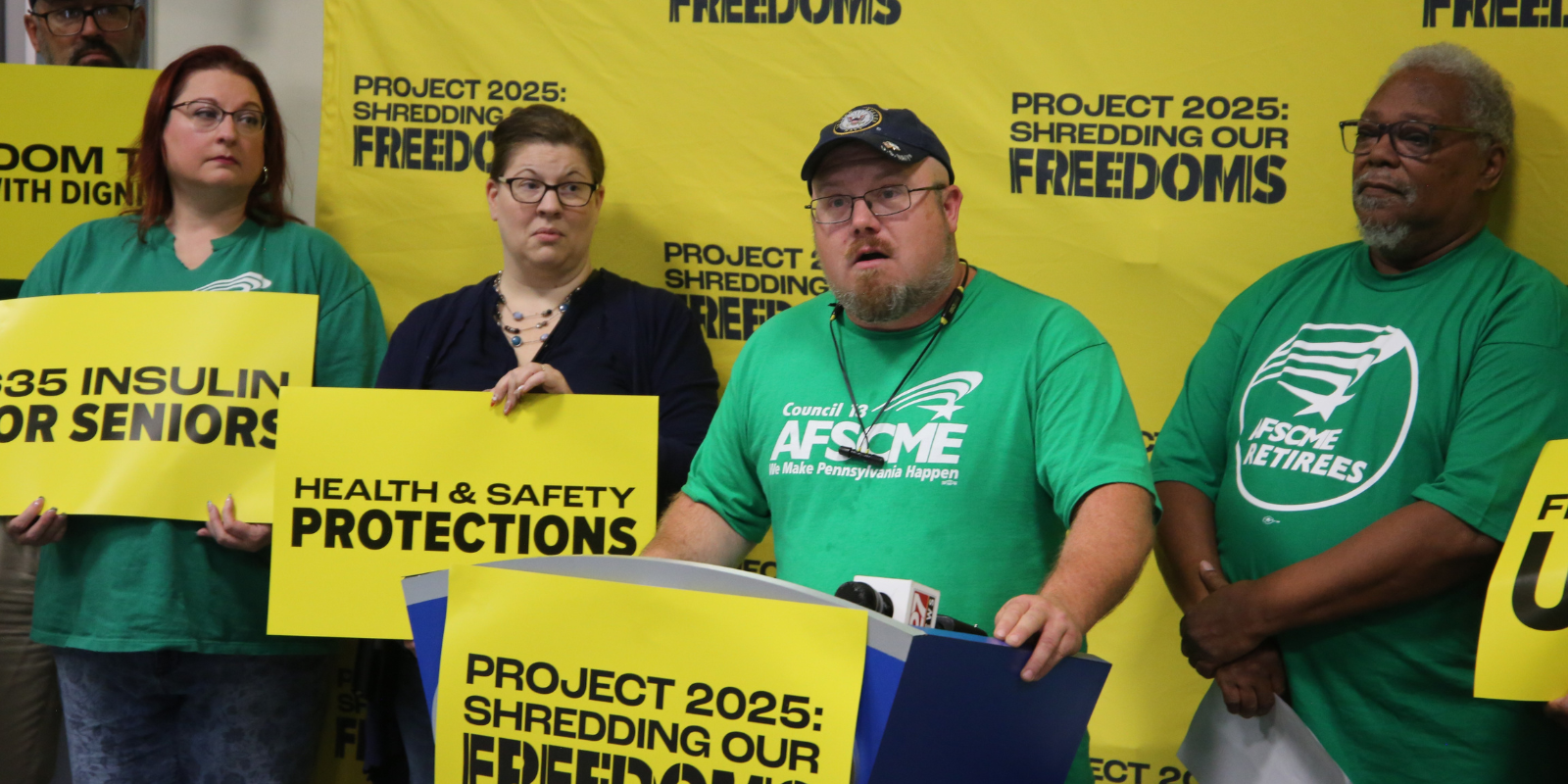 Union Members in MI, PA Protest Trump's Project 2025 and Its Threats ...